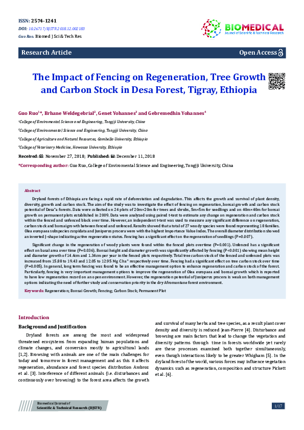 (PDF) The Impact of Fencing on Regeneration, Tree Growth and Carbon ...