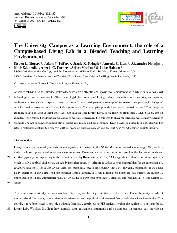 (PDF) The University Campus as a Learning Environment: the role of a ...