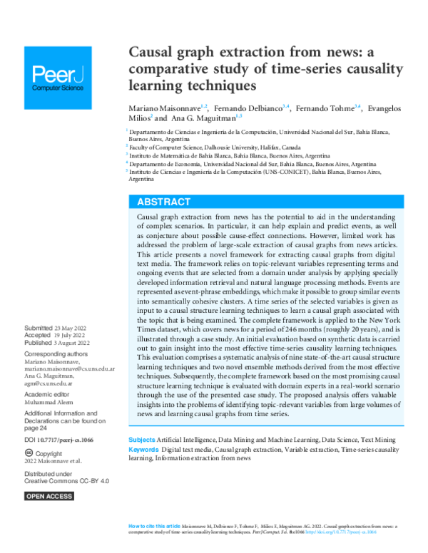 (PDF) Causal graph extraction from news: a comparative study of time-series causality learning ...