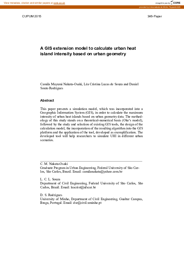 (PDF) A GIS extension model to calculate urban heat island intensity ...