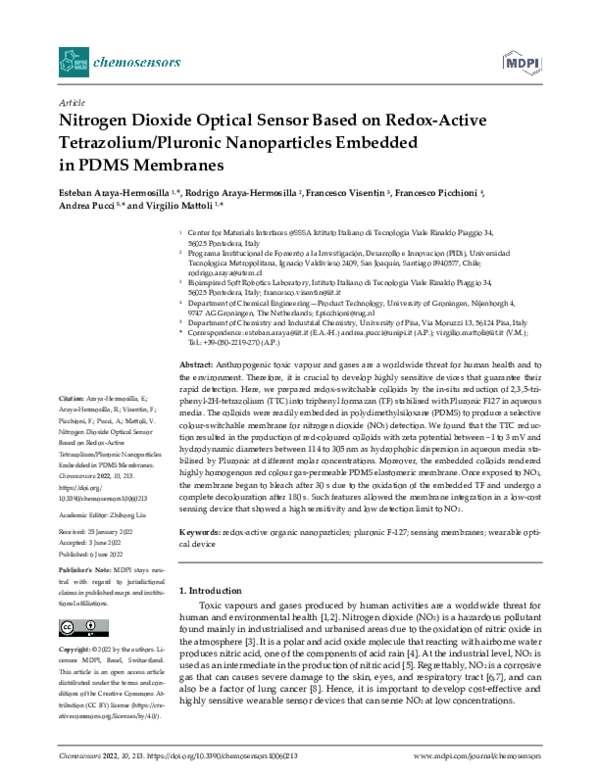 (PDF) Nitrogen Dioxide Optical Sensor Based on Redox-Active Tetrazolium ...