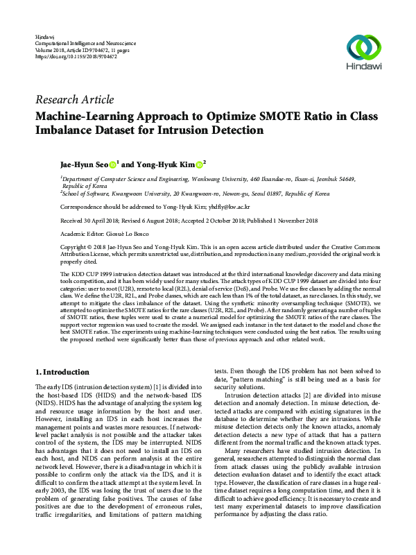 (PDF) Machine-Learning Approach to Optimize SMOTE Ratio in Class ...