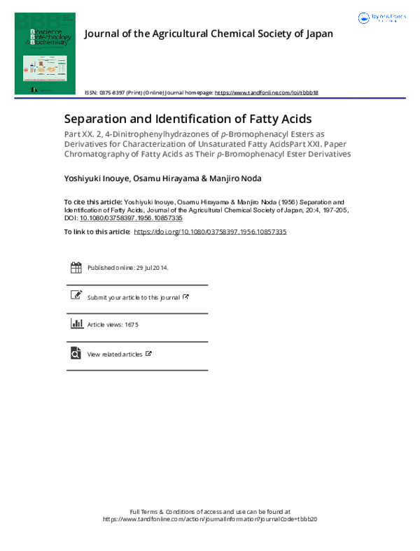 (PDF) Separation and Identification of Fatty Acids