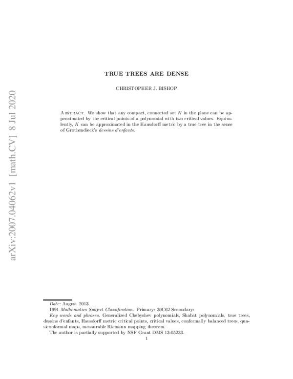 (PDF) True trees are dense