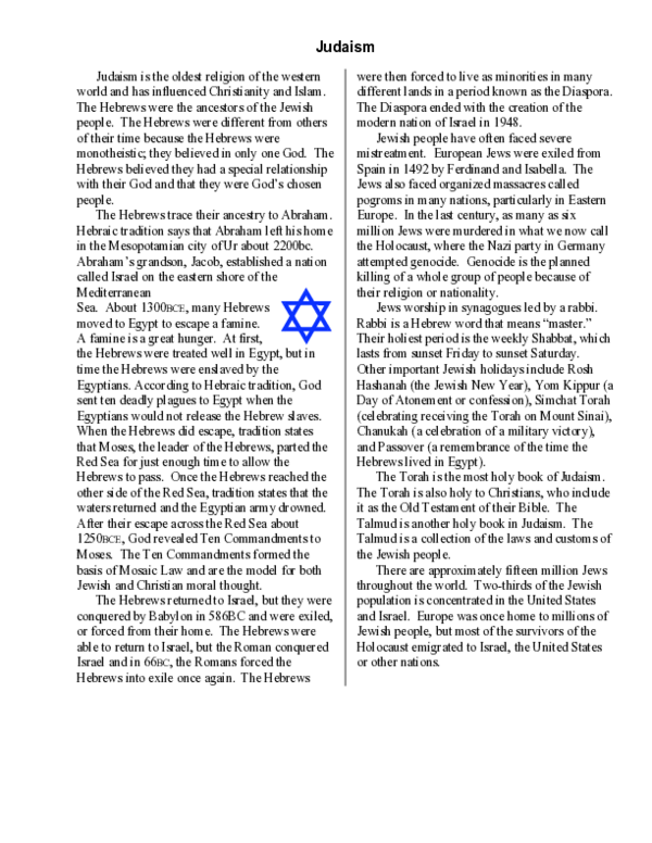 (PDF) Notes on Judaism