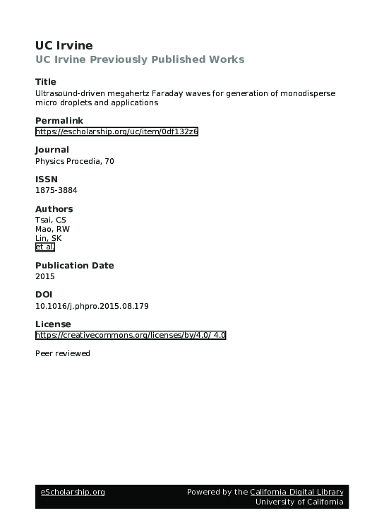 (PDF) Ultrasound-driven Megahertz Faraday Waves for Generation of ...