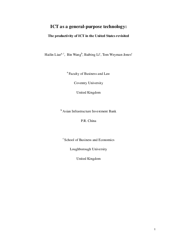 (PDF) Revisiting ICT's Productivity Impact in the US