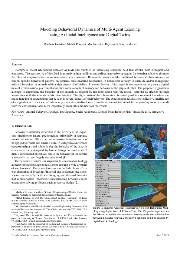 (PDF) Modeling Behavioral Dynamics of Multi-Agent Learning using Artificial Intelligence and ...