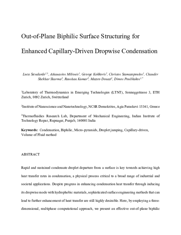 (PDF) Out-of-Plane Biphilic Surface Structuring for Enhanced Capillary ...