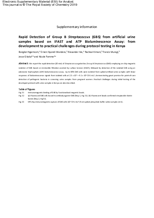(PDF) Rapid detection of Group B Streptococcus (GBS) from artificial ...