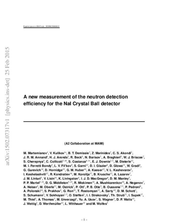 (PDF) A new measurement of the neutron detection efficiency for the NaI ...