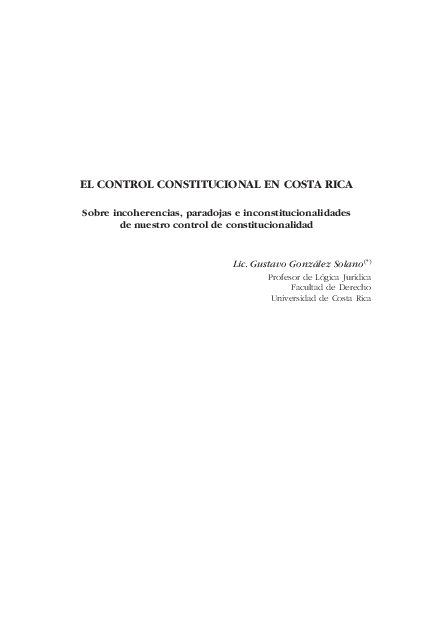 (PDF) El control constitucional en Costa Rica