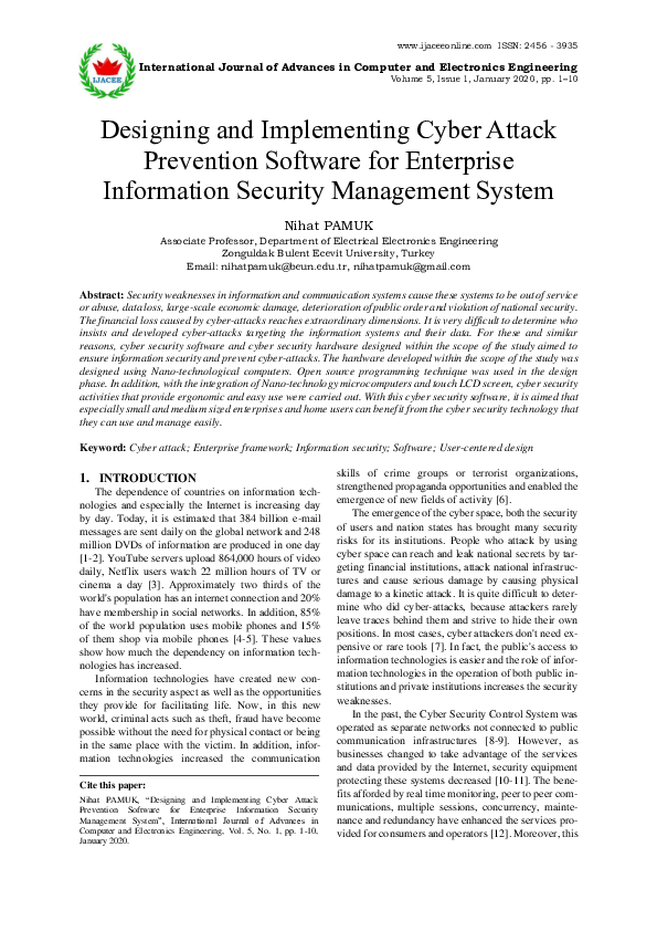 (PDF) Designing and Implementing Cyber Attack Prevention Software for ...
