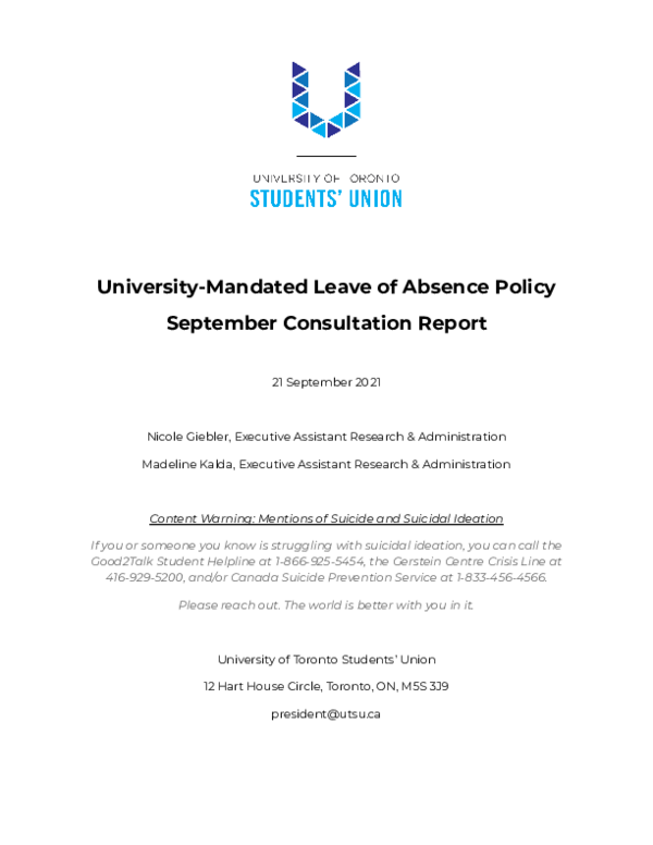 (PDF) University-Mandated Leave of Absence Policy