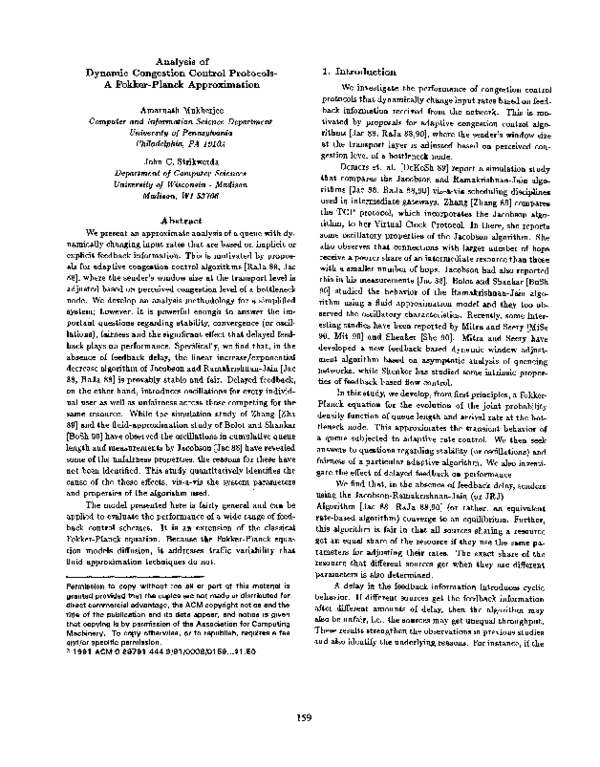 Pdf Analysis Of Dynamic Congestion Control Protocols John
