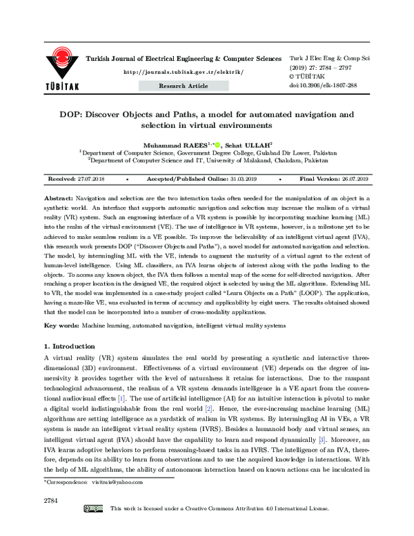 (PDF) DOP: Discover Objects and Paths, a model for automated navigation and selection in virtual ...