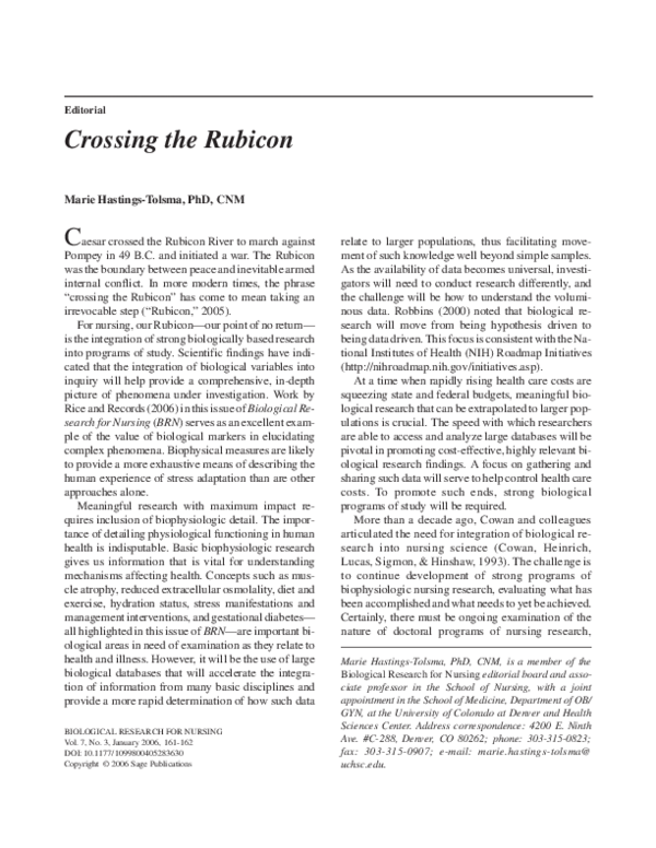 (PDF) Crossing the Rubicon
