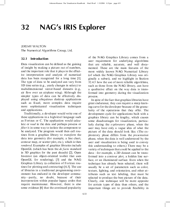 (PDF) NAG's IRIS Explorer | Jeremy Walton - Academia.edu