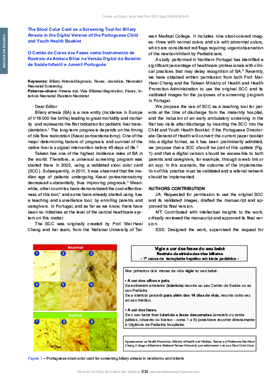 (PDF) The Stool Color Card as a Screening Tool for Biliary Atresia in ...