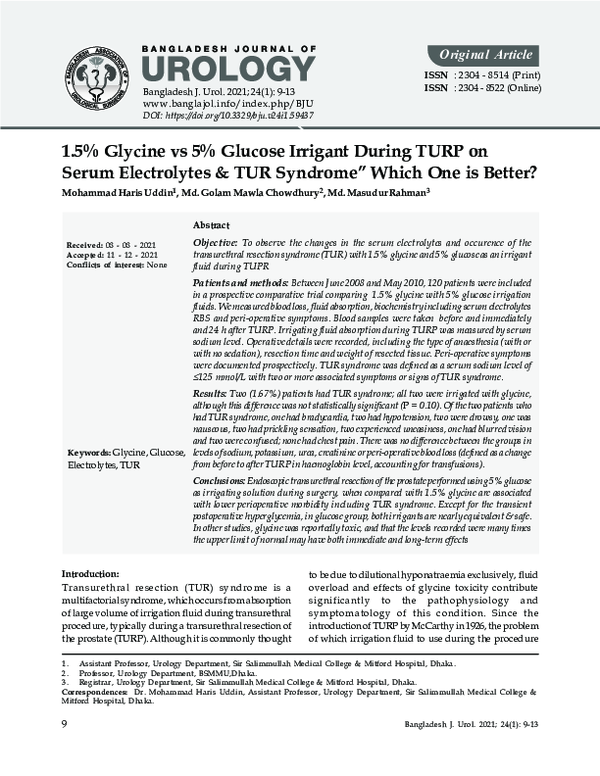 (PDF) 1.5% Glycine vs 5% Glucose Irrigant During TURP on Serum ...