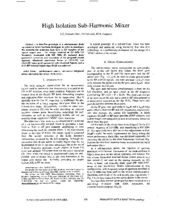 (PDF) High isolation sub-harmonic mixer