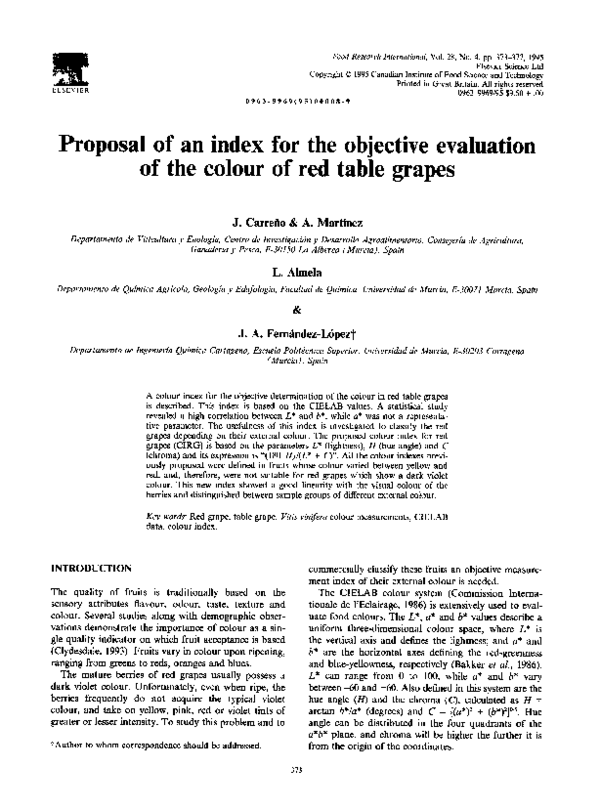 (PDF) Proposal of an index for the objective evaluation of the colour ...