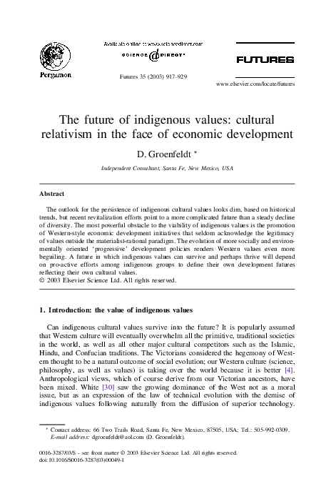 (PDF) The future of indigenous values: cultural relativism in the face ...