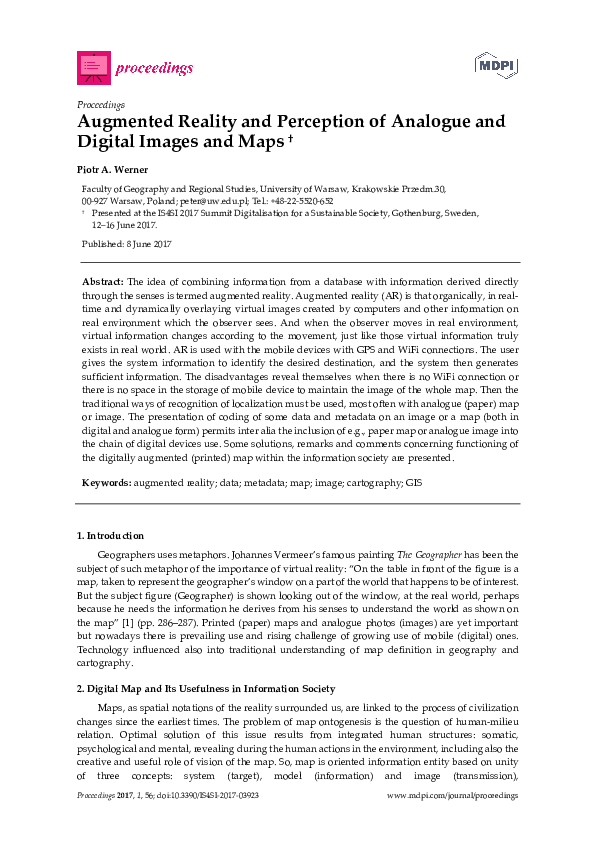 (PDF) Augmented Reality and Perception of Analogue and Digital Images ...