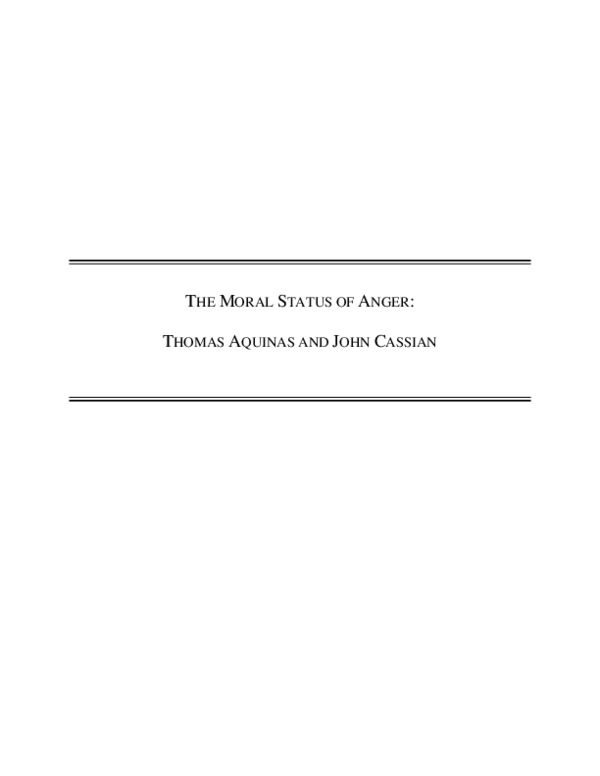 (PDF) The Moral Status of Anger
