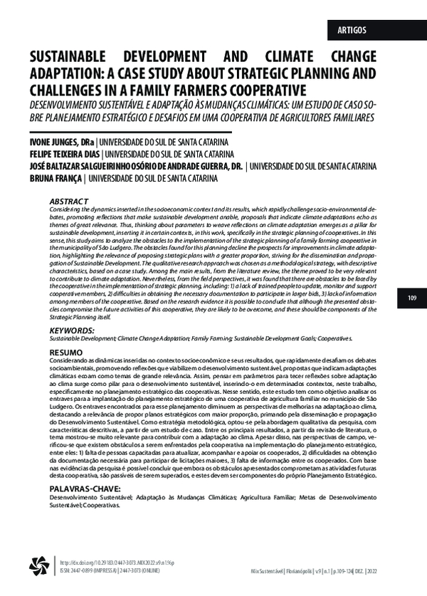 (PDF) SUSTAINABLE DEVELOPMENT AND CLIMATE CHANGE ADAPTATION: A CASE ...