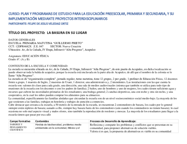 (PDF) CURSO: PLAN Y PROGRAMAS DE ESTUDIO PARA LA EDUCACIÓN PREESCOLAR, PRIMARIA Y SECUNDARIA, Y ...