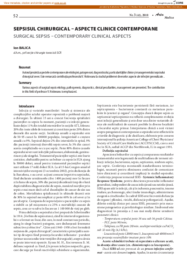 (PDF) Surgical sepsis – contemporary clinical aspects