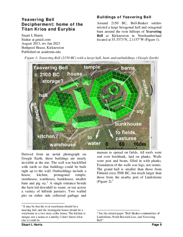 (PDF) Yeavering Bell Decipherment: "Pig pen and cattle pasture ...