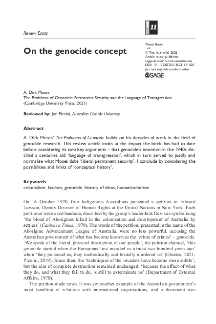 (PDF) On the genocide concept