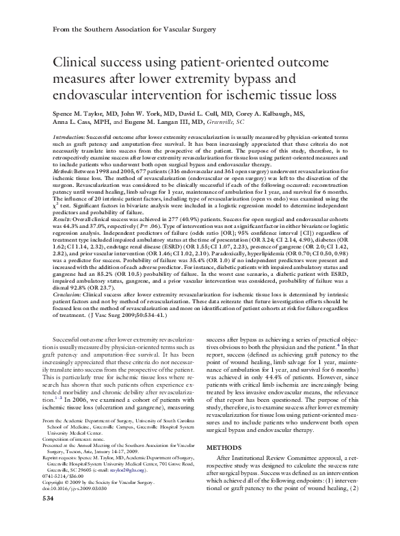 (PDF) Clinical success using patient-oriented outcome measures after ...