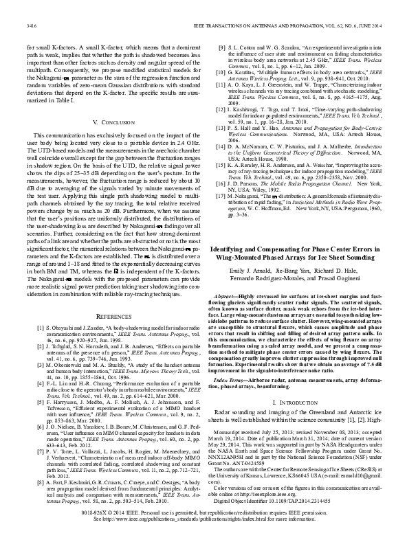 Pdf Identifying And Compensating For Phase Center Errors In Wing Mounted Phased Arrays For Ice