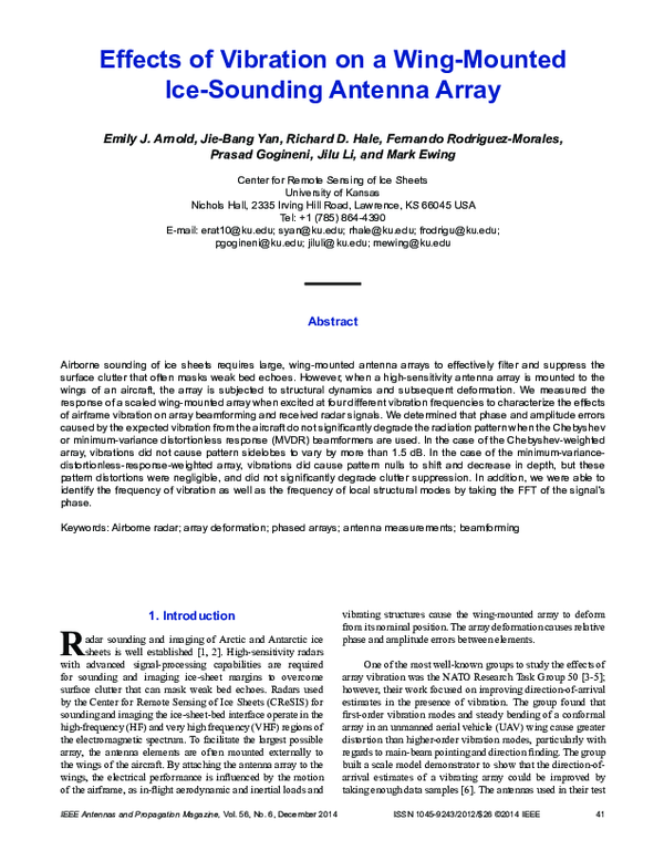 (PDF) Effects of Vibration on a Wing-Mounted Ice-Sounding Antenna Array