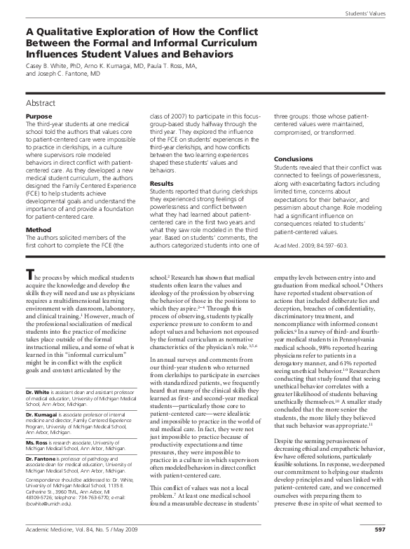 (PDF) A Qualitative Exploration of How the Conflict Between the Formal ...