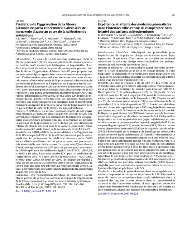 (PDF) Prédiction de l’aggravation de la fibrose pulmonaire par la ...