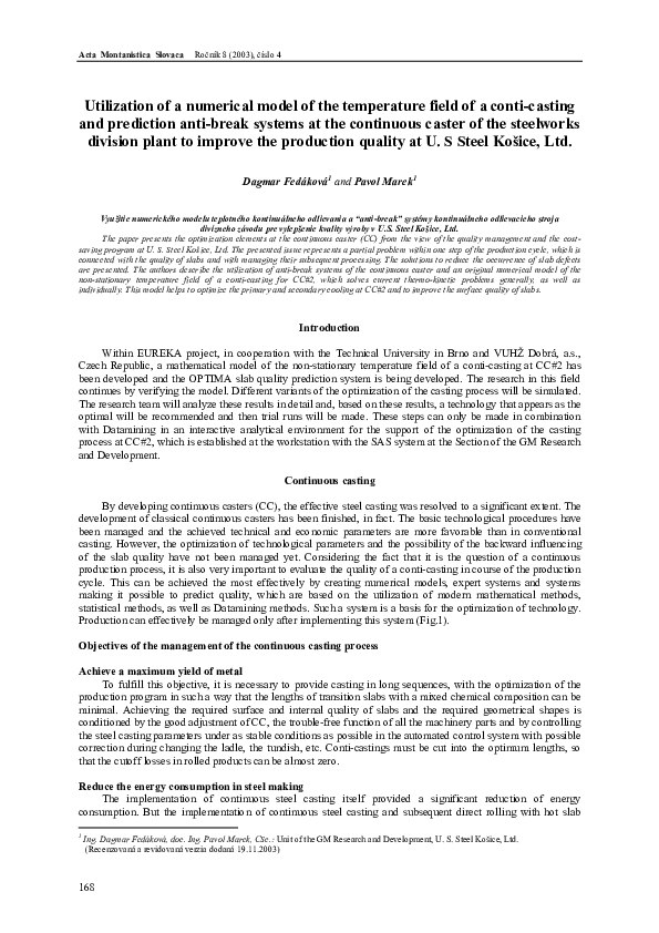 (PDF) Utilization of a numerical model of the temperature field of a ...