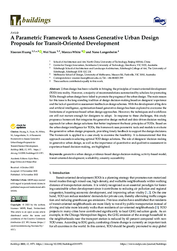 (PDF) A Parametric Framework to Assess Generative Urban Design ...