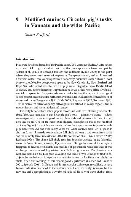 (PDF) Modified canines: Circular pig’s tusks in Vanuatu and the wider ...