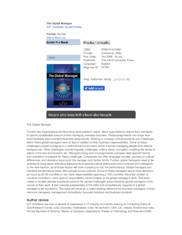 (PDF) The Global Manager
