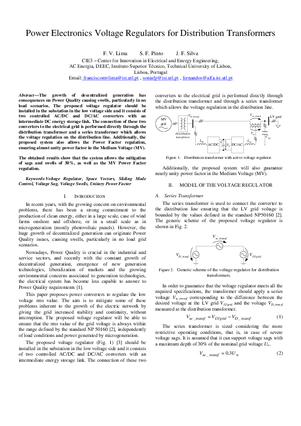 (PDF) Power electronics voltage regulators for distribution transformers