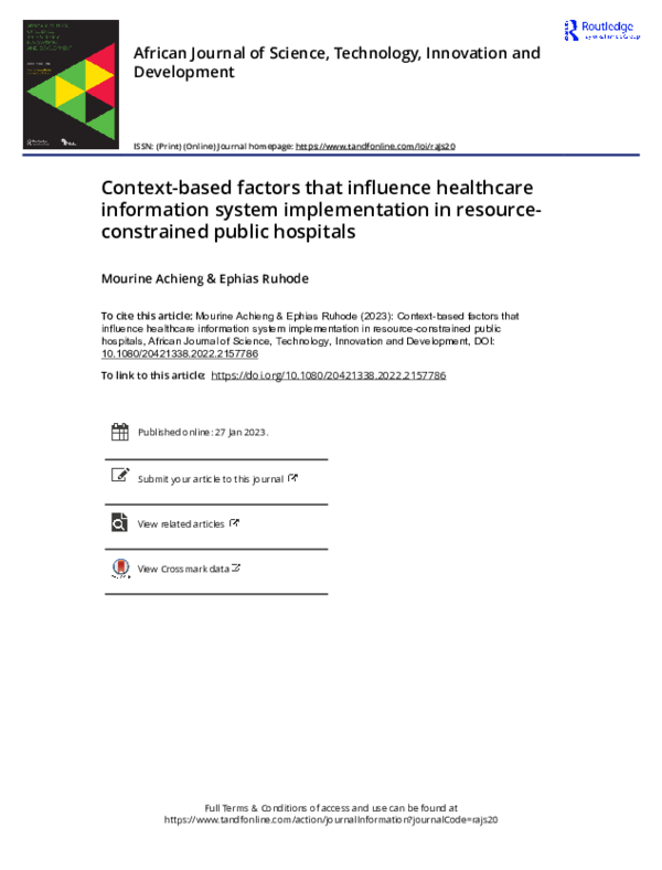 (PDF) Context-based factors that influence healthcare information ...