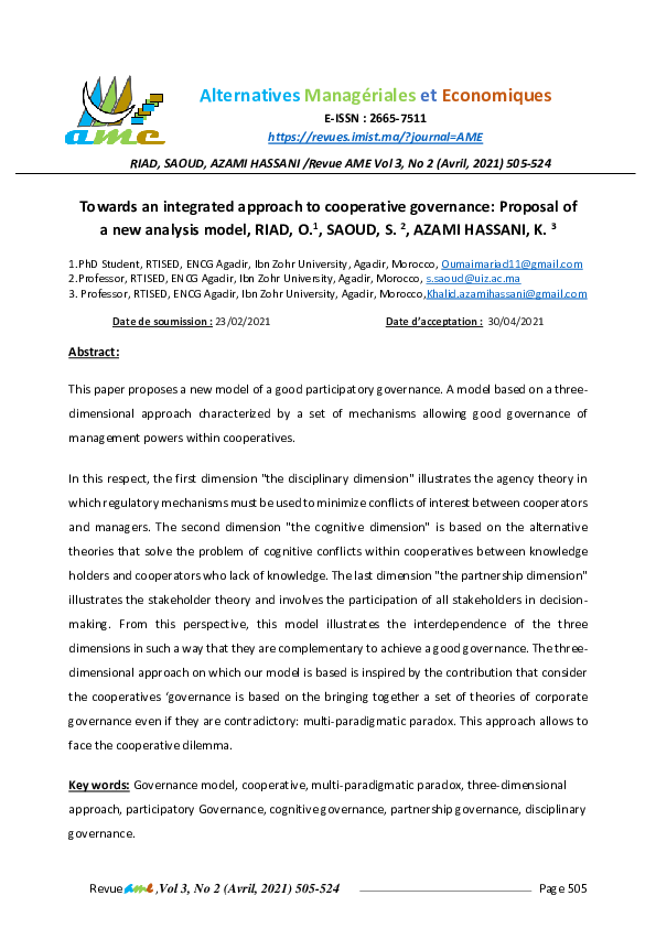 (PDF) Towards an integrated approach to cooperative governance ...