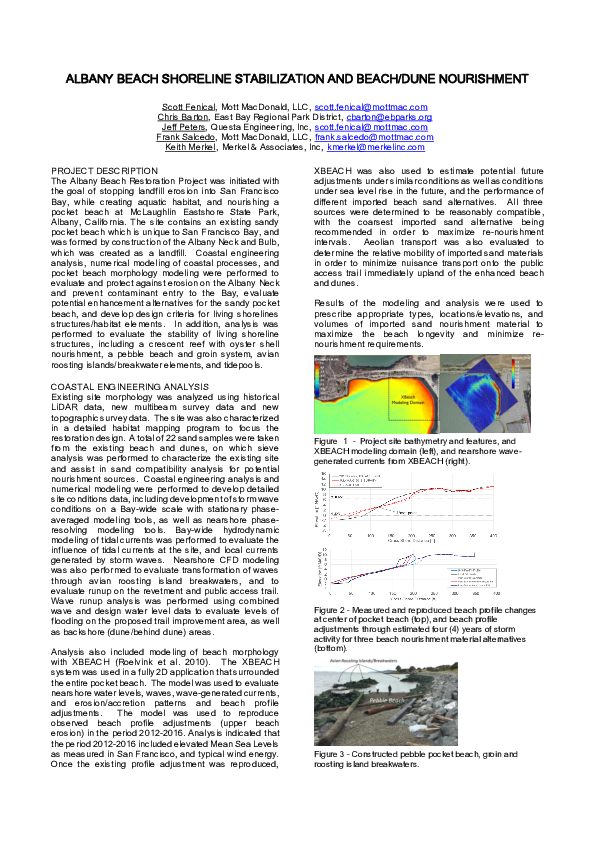 (PDF) Shoreline Stabilization and Nourishment at Albany Beach