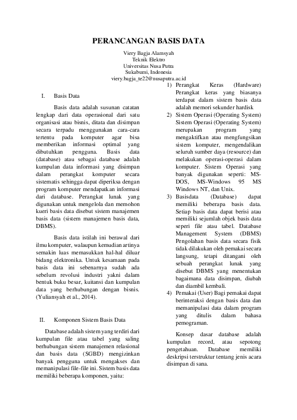 (PDF) PERANCANGAN BASIS DATA
