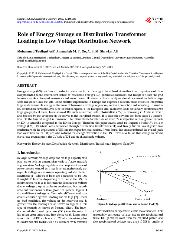 (PDF) Role of Energy Storage on Distribution Transformer Loading in Low ...
