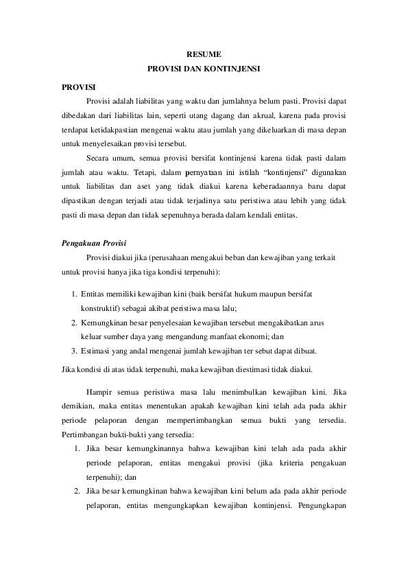 (PDF) Provisi dan Kontinjensi